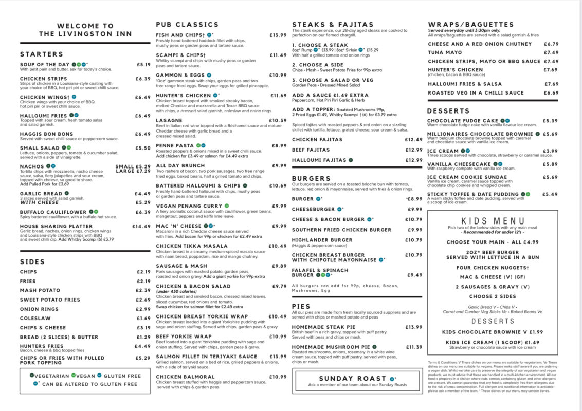 Our Food - Livingston Inn